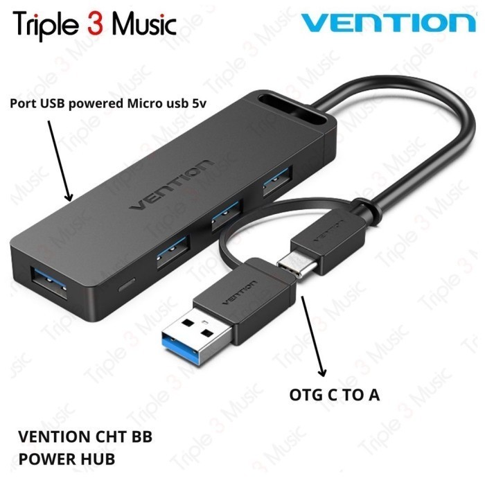Jual VENTION CHT Power USB HUB Type C 3.1 USB 3.0 OTG Multi Usb 3x ...