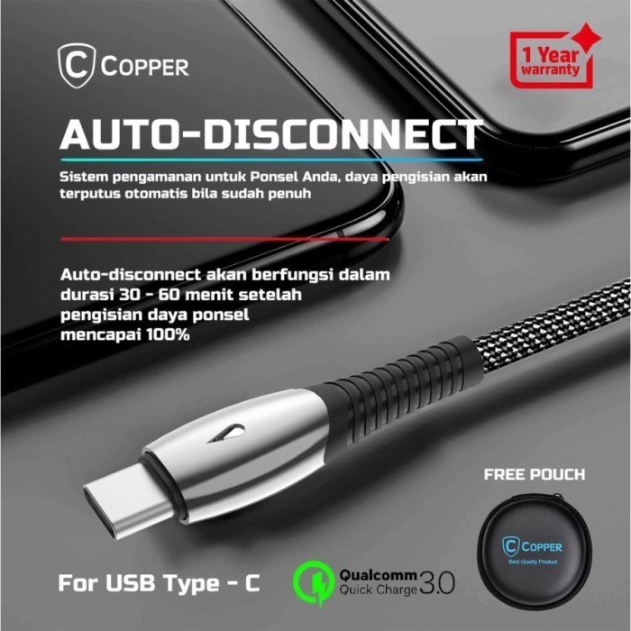 Jual Copper Auto Disconnect Cable Chrome Series - Type C ( Fast ...