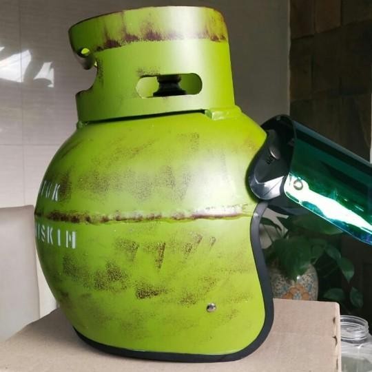 Jual Helm Retro Bogo Dewasa Helm Gas Lpg 3Kg Dengan Kaca Datar Pelangi ...