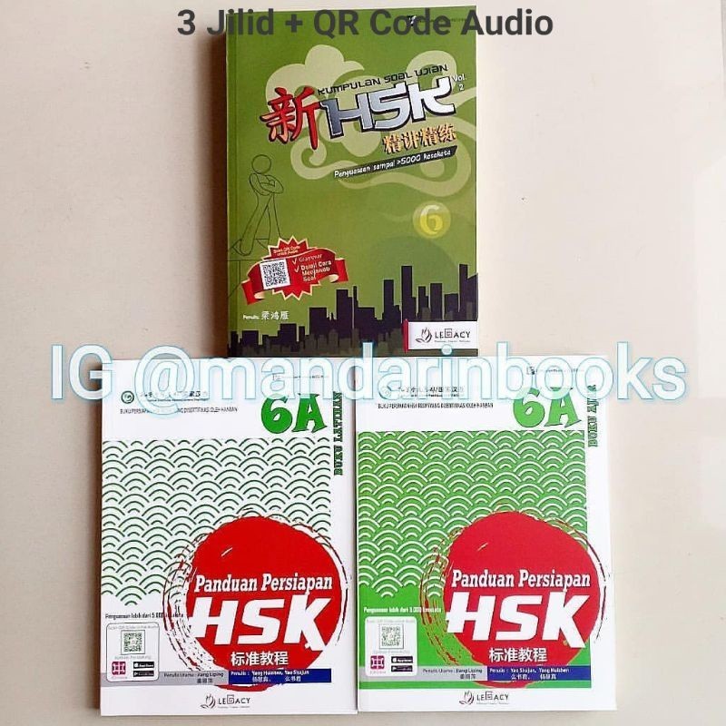 Jual Paket Buku HSK 6 Panduan Persiapan & Soal Ujian Vol. II (3 Buku + QR Code Audio) | Shopee ...