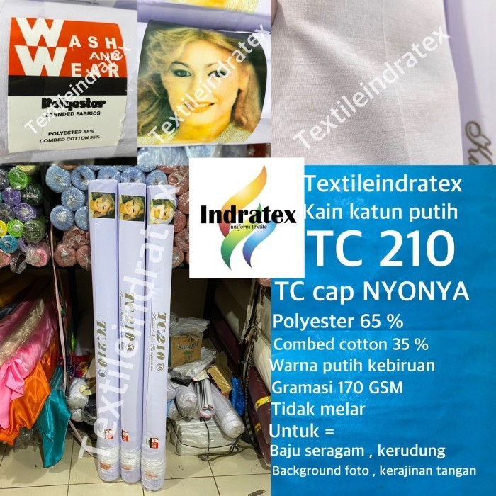 Jual Kain bahan baju seragam kerudung spanduk katun TC 210 CAP NYONYA ...