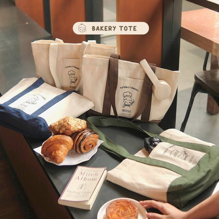 Jual Toteally Bakery Tote Tote Bag Korea, Korean Tote Bag, Tas Kerja ...