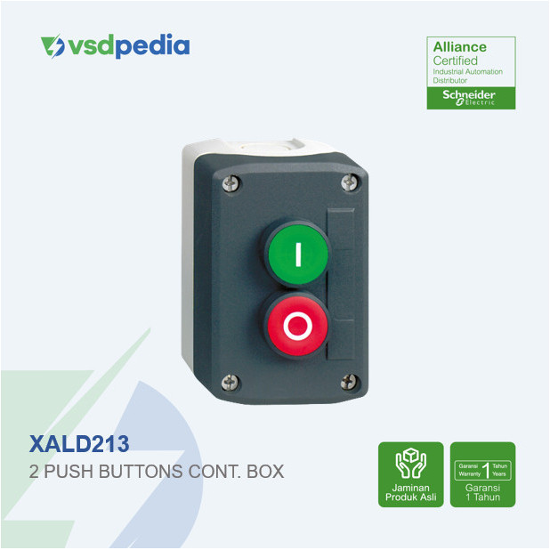 Jual NEW SERIES 2 PUSH BUTTONS CONT. BOX XALD213 SCHNEIDER ORIGINAL ...