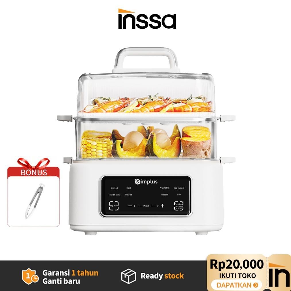Jual INSSA Pengkukus Listrik Rumah Tangga Kecil 2 Lapis Steamer Kapasitas 12L Daya Listrik 800W ...