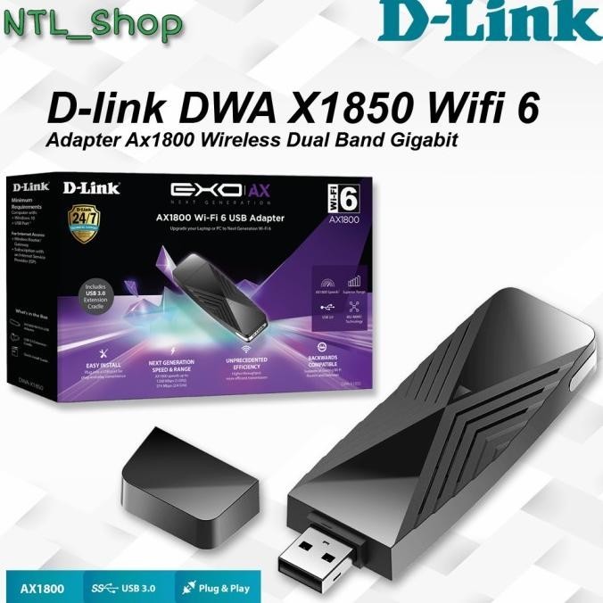 Jual Dlink DWA X1850 Wifi 6 Usb Adapter Ax1800 Wireless Dual Band ...