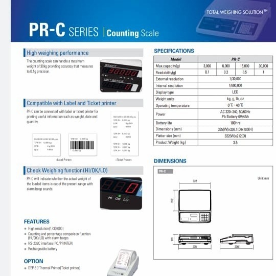 Jual Timbangan Counting Scale Cas Pr-C 6 Kg X 0.2Gr / Timbangan Baut / Dll | Shopee Indonesia