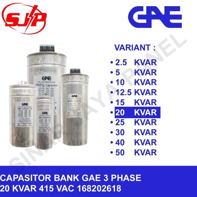 Jual Capasitor Kapasitor Bank Gae 20 Kvar 20Kvar 415V 3 Phase 168202618 | Shopee Indonesia