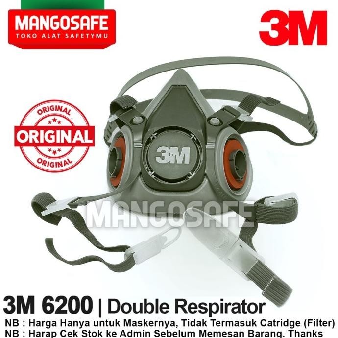 Jual BEBAS ONGKIR - 3M 6200 Half Face Mask Reusable Respirator Masker ...