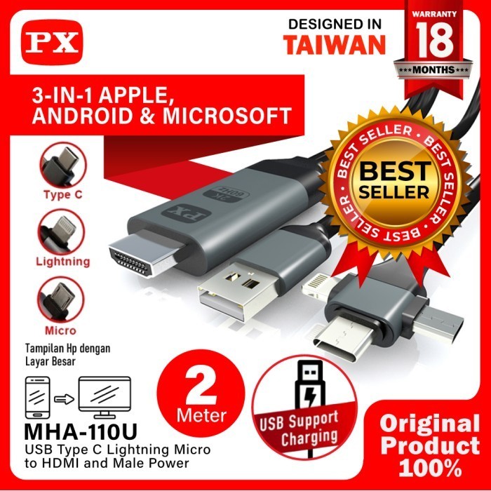 Jual Ready HDMI to USB Micro TypeC Lightning Converter TV IOS Android ...
