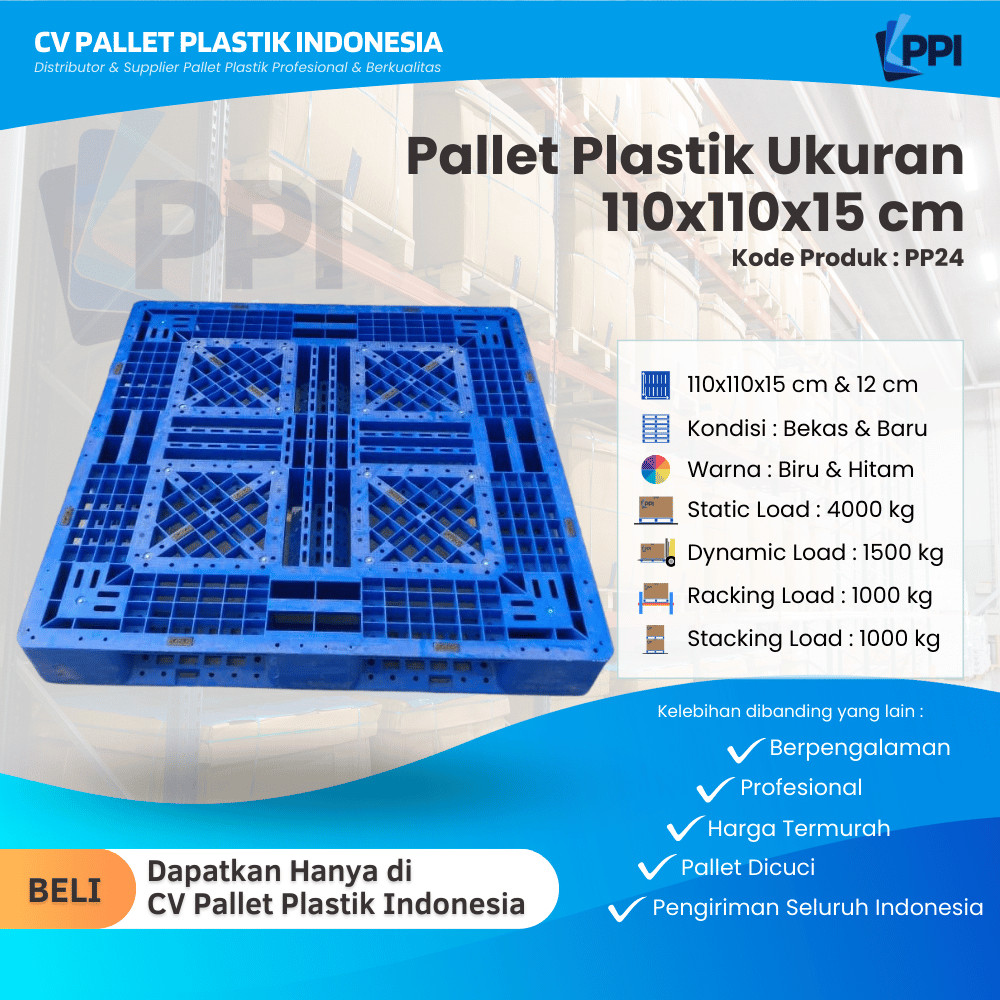 Jual Pallet Plastik Bekas/Baru Ukuran 110x110x15 cm – PP24 / Pallet ...