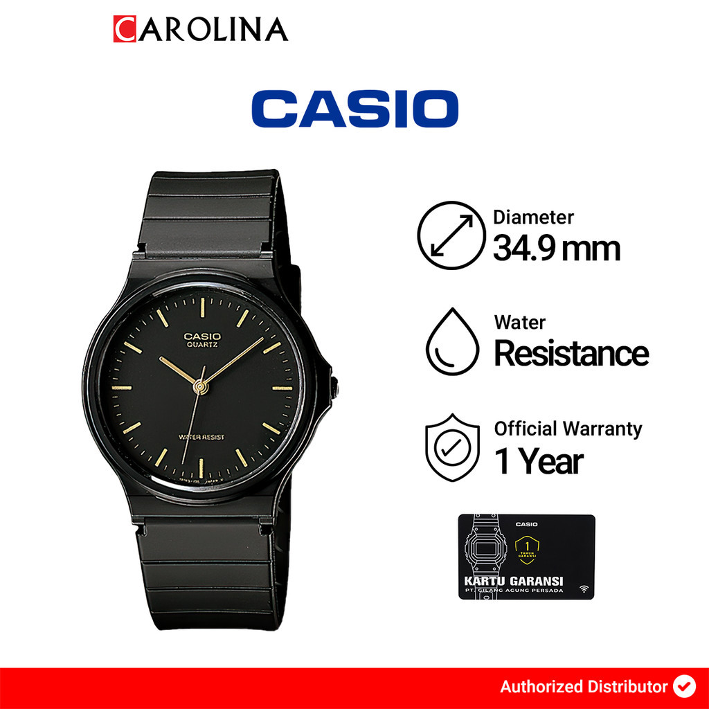 Jual Jam Tangan Unisex Casio General MQ-24-1E Classic Black Dial Black Resin Band | Shopee Indonesia