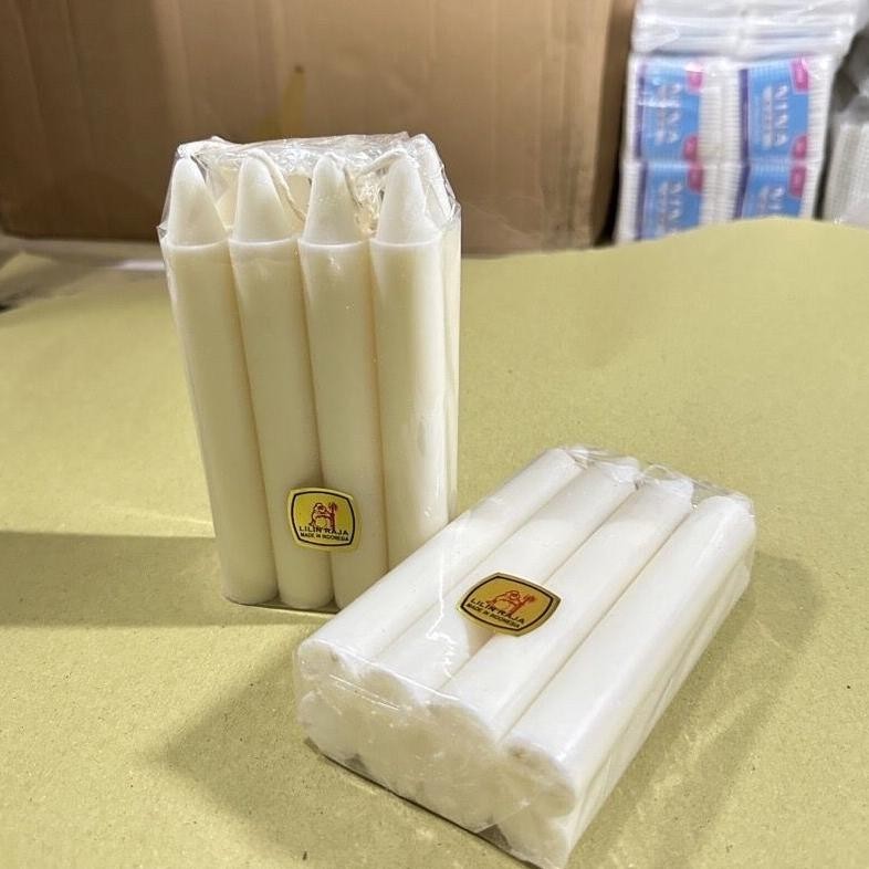 Jual Lilin Putih Raja / Lilin Mati Lampu Isi 8 Batang (Jumbo) | Shopee ...