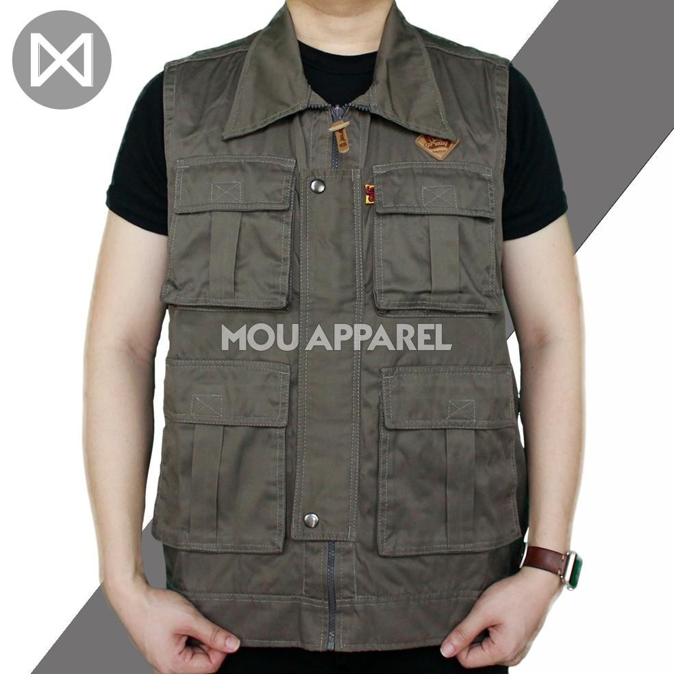 Jual Grosir Rompi Outdoor Casual Pria Polos Kanvas Twill Body Vest ...