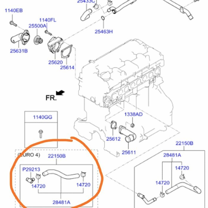 Jual Baru Asli Hose Assy Heater Hyundai H1 Diesel Type Engine A2 Asli ...