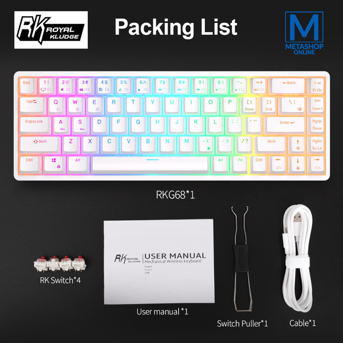Jual Royal Kludge Rkg68 Rk837 65% Mechanical Keyboard Gaming Hotswap Rk68 | Shopee Indonesia