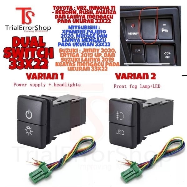 Jual Dual Saklar Switch Panel Toyota Hilux Rav4 Innova Reborn Venturer ...