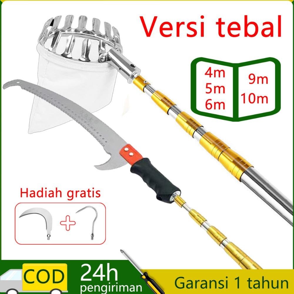 Jual 10M Tongkat Panjang Untuk Petik Buah metal fruit picker / Gergaji Pemangkasan Cabang ...