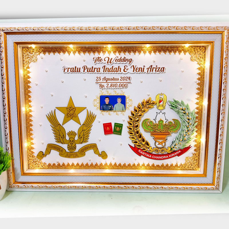 Jual mahar pernikahan bingkai logo tni polisi abdi negara TNI AD AU AL ...