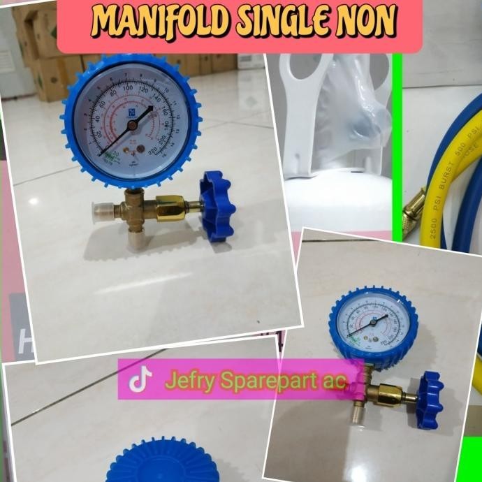 Jual MANIFOLD SINGLE NON SIGHLASS R22 R134A R404A MANIFOLD AC ANALIZER ...