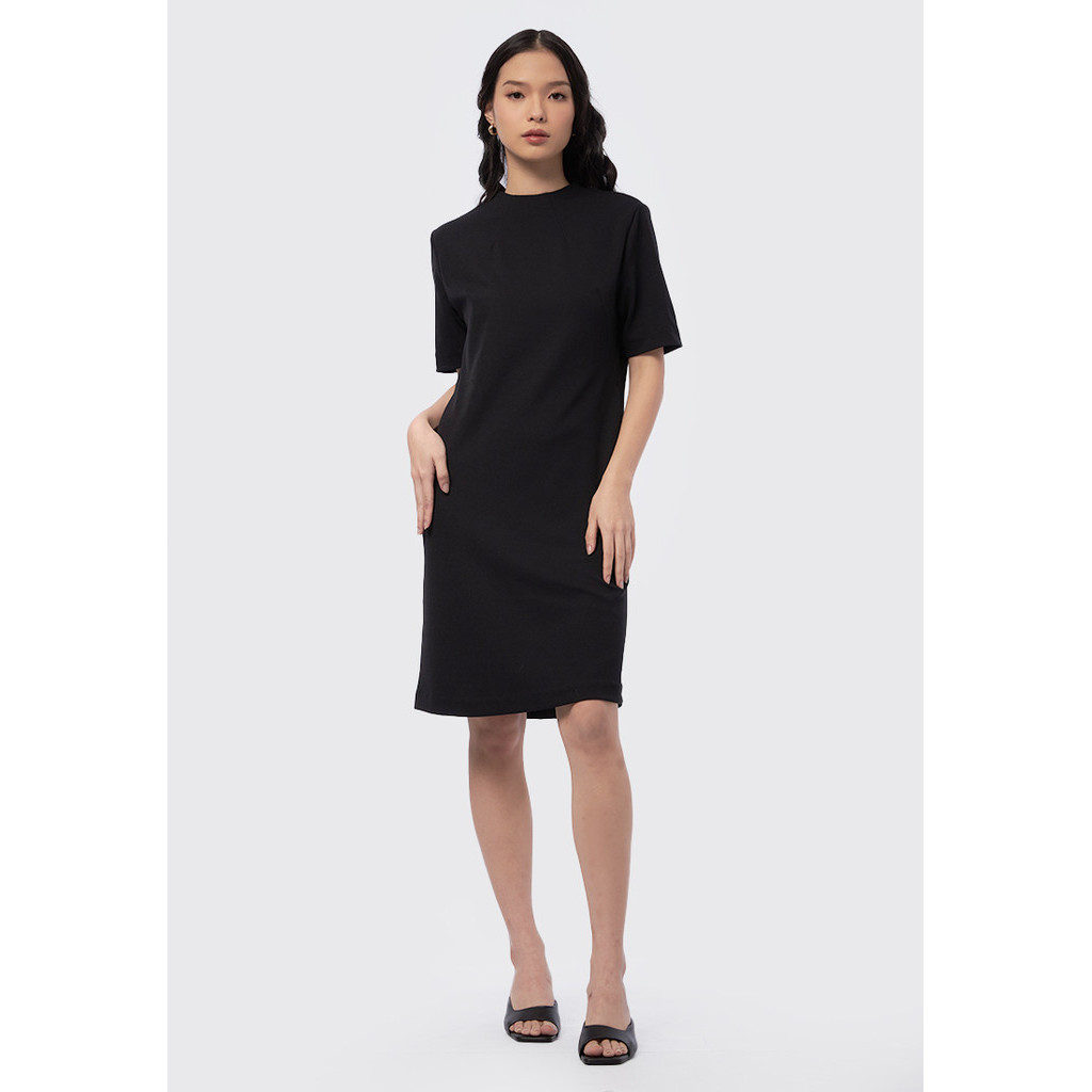 Jual Executive Short Sleeve Mini Office Dress Black | Shopee Indonesia