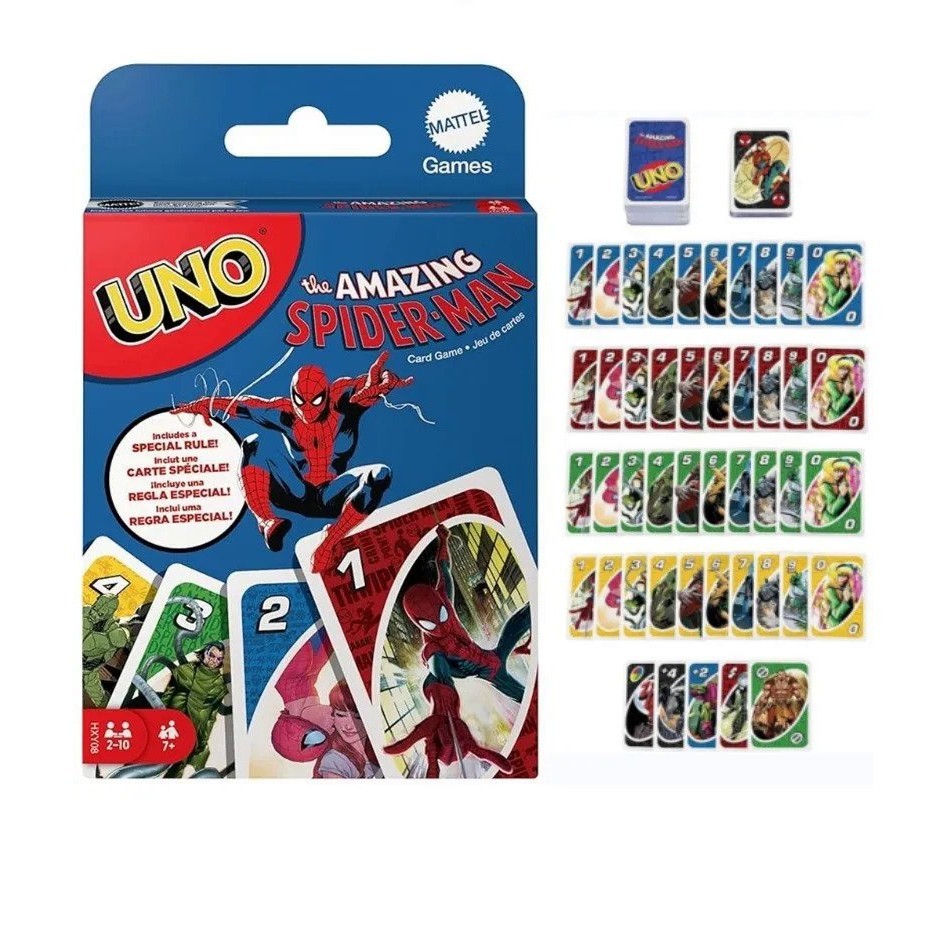 Jual Mattel Games UNO Spider Man Card Game for Family Night Featuring ...