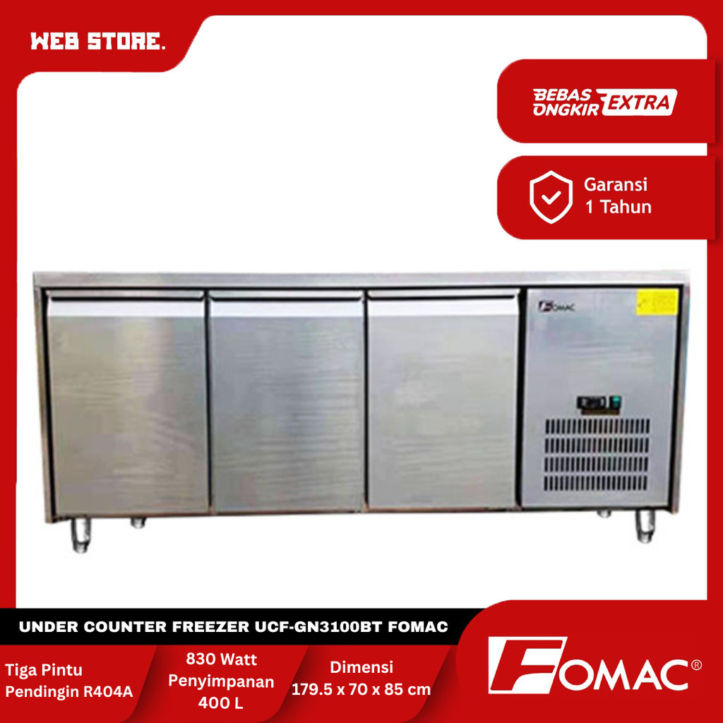 Jual Mesin Pembeku Makanan Dan Minuman 3 Pintu Under Counter Freezer ...