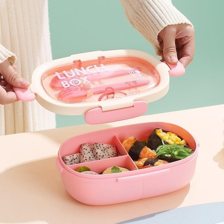 Jual PL30 Kotak Makan / Lunch Box Anti Tumpah 3 Skat 850ML 392 BPA Free Hemat | Shopee Indonesia