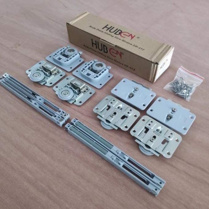 Jual Roda Rel Pintu Lemari Sliding Geser Slowmotion Huben 452 / 2 Pnt 2 Mtr | Shopee Indonesia