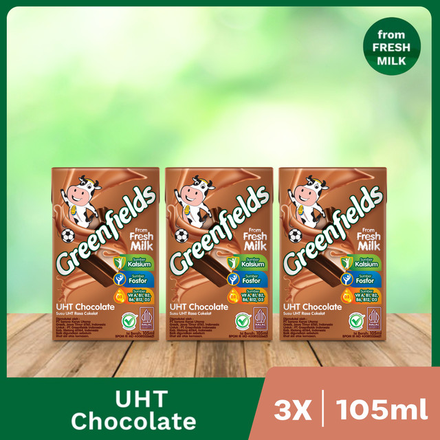 Jual Greenfields Susu UHT Chocolate 105ml x 3 pcs | Shopee Indonesia