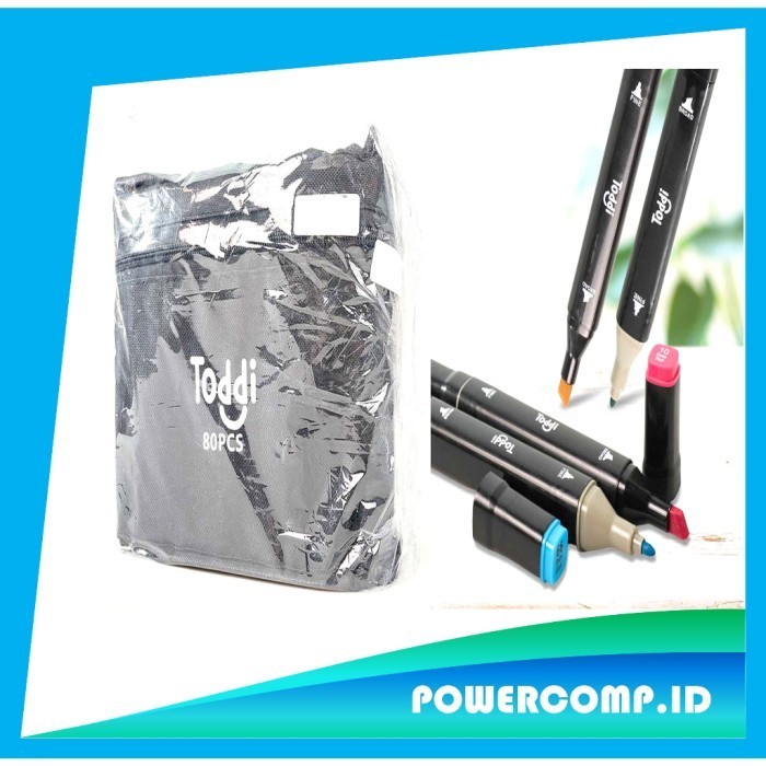 Jual Set Spidol Toddi 80 Warna Spidol Sketsa Pena Kuas Spidol Seni ...