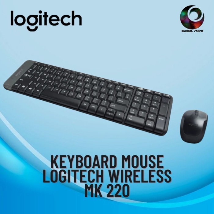 Jual Keyboard Mouse Wireless Logitech MK 220 | Shopee Indonesia