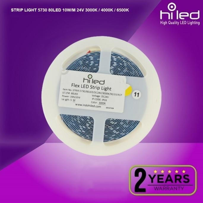 Jual HILED / STRIP LIGHT 5730 80 LED 10W/M 24V / HEMAT LISTRIK 2807T ...