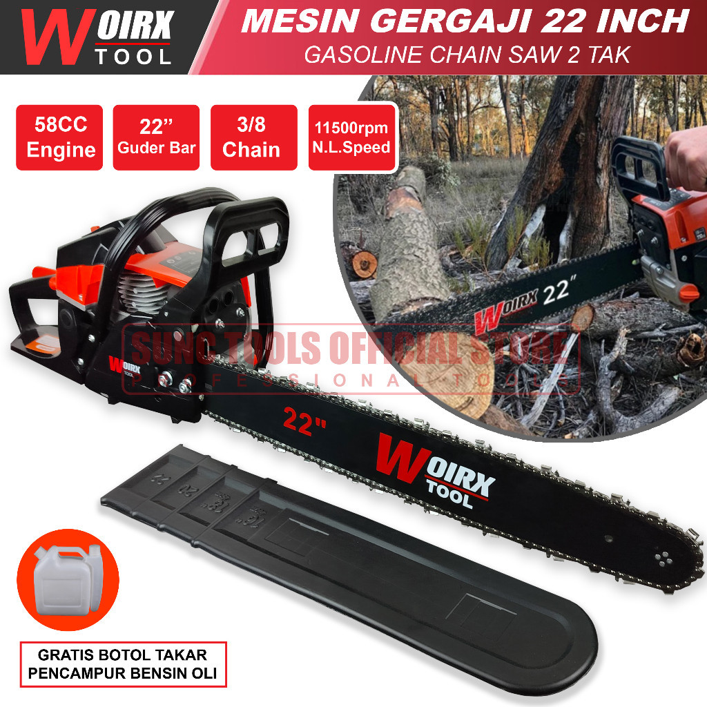 Jual Originial Mesin Potong Kayu 58Cc Mesin Gergaji Sinso Senso Chainsaw 2 Tak 22Inch Woirx Tool ...