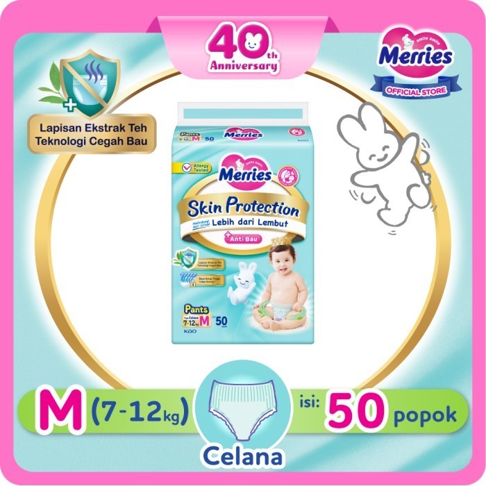 Jual Merries Skin Protection M50 - Popok Bayi Celana (7-12)Kg | Shopee ...