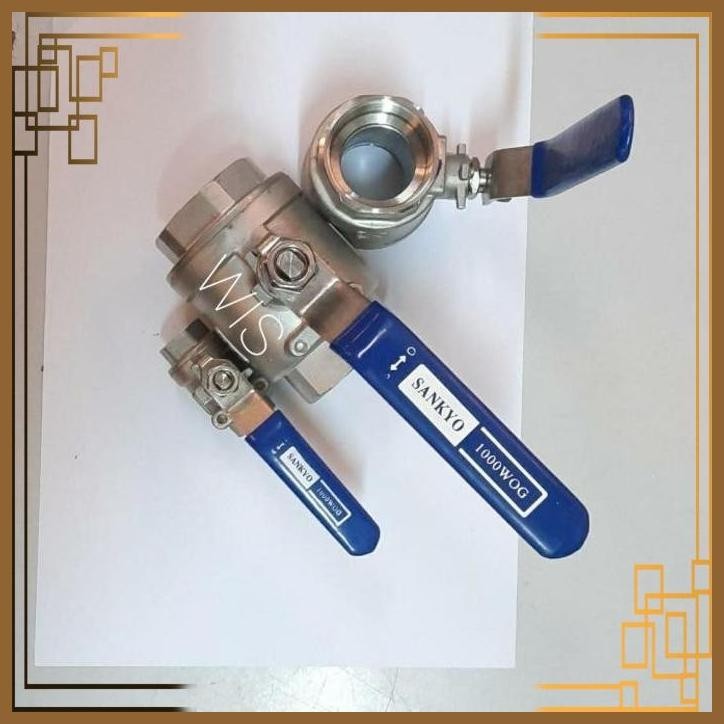 Jual [WJY] KRAN AIR SANKYO 2PC 3" INCH STAINLESS SS 316 /BALL VALVE SANKYO | Shopee Indonesia