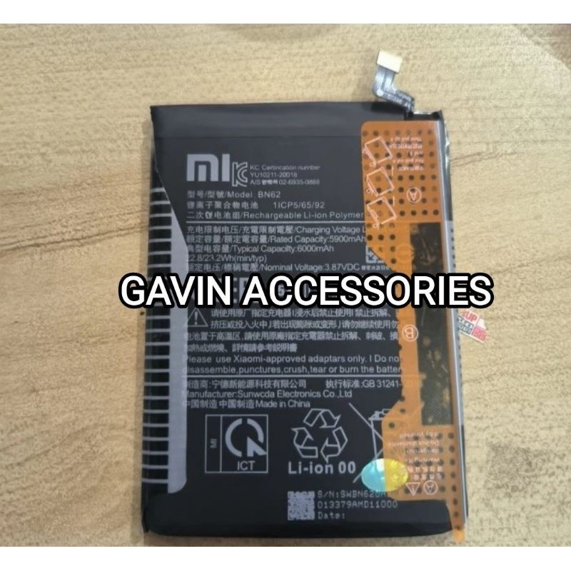 Jual ORIGINAL NEW BATRE BATERAI HANDPHONE XIAOMI REDMI 9T / POCO M3 ...