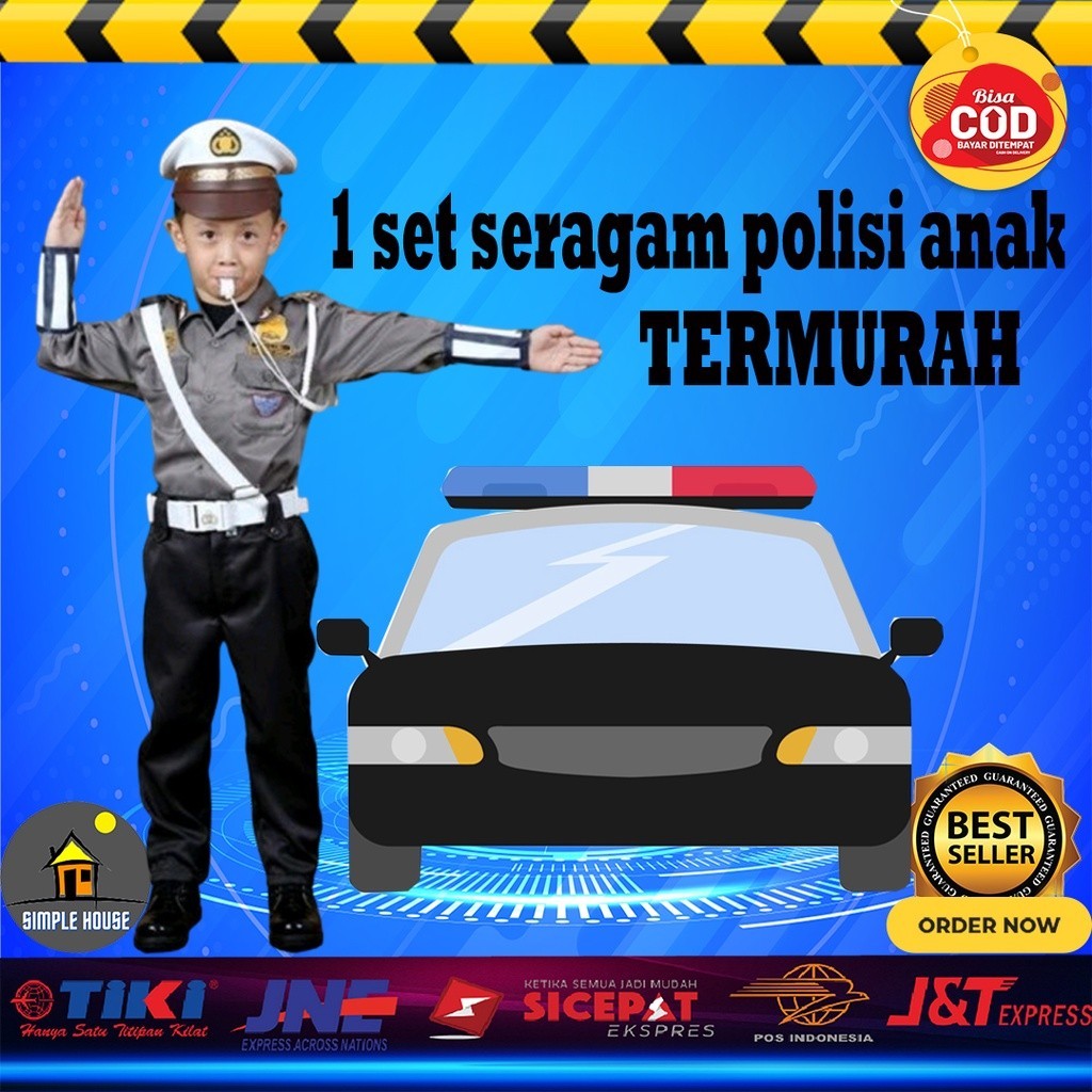 Jual seragam sekolah tk paud sragam profesi polisi anak polantas set ...