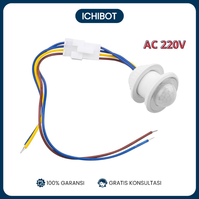 Jual Sensor PIR AC tinggal pasang ke lampu 220v infrared small head ...