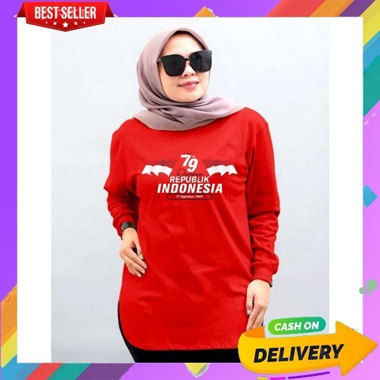 Jual Baju Hut Ri 79 Pria Dan Wanita Tshirt Merah Putih Kaos Dirgahayu Indonesia Seragam ...
