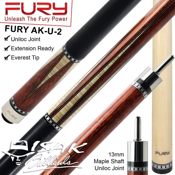 Jual Terlaris!! Fury Ak-U-2 Cue Uniloc - 13Mm Maple Pool Billiard Stick ...
