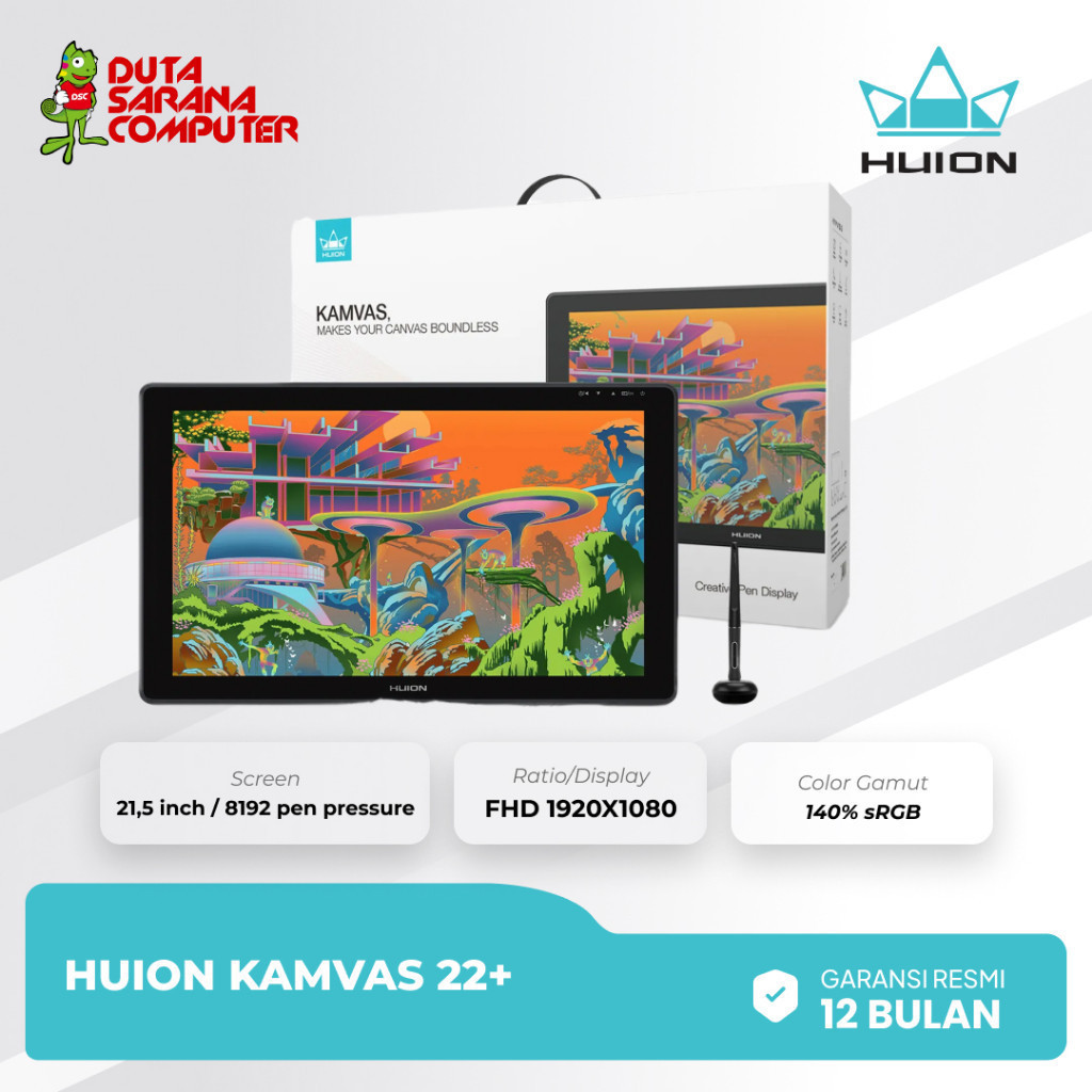 Jual HUION KAMVAS 22 PLUS GS2202 DRAWING PEN DISPLAY GARANSI RESMI 1 ...
