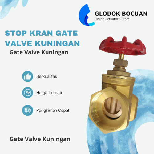 Jual 1" Stop Kran Gate Valve Kuningan / Gate Valve Kuningan Size 1 Inch ...