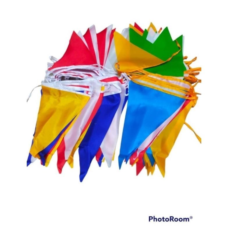 Jual TERLARIS 210 Bendera 50 Meter & 150 Bendera 55 Meter Bendera Segitiga Warna Warni Merah ...