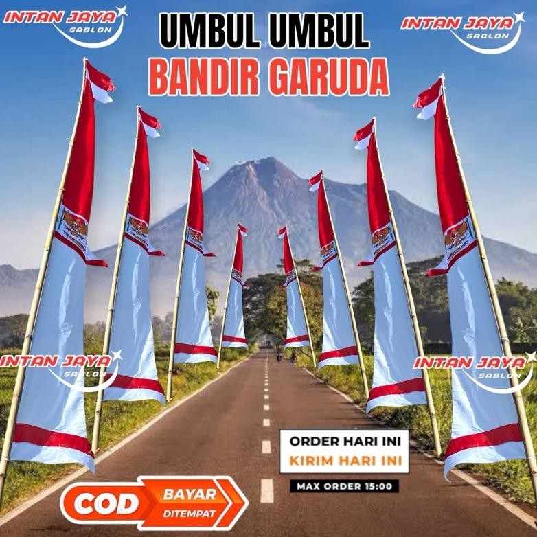 Jual FLASH SALE Umbul umbul Layur Merah Putih Pajang 4 Meter Full ...