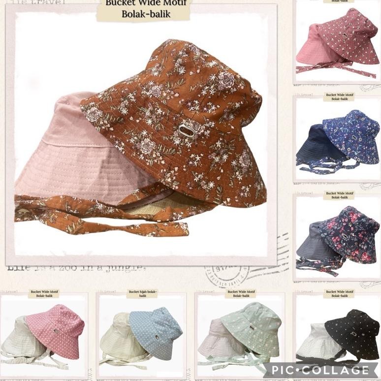 Jual HARGA SPESIAL Bucket Wide Dewasa Motif Dua Sisi bolak-balik ...