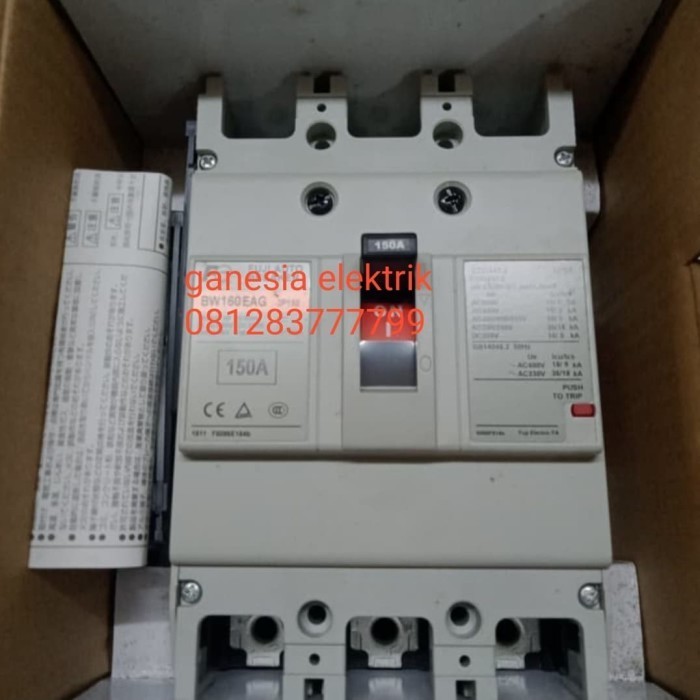 Jual Mccb Fuji Bw160Eag 3P 150A Breaker Fuji Bw 160Eag Bw160 Eag Ori ...