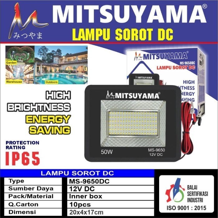 Jual Sukaca - Lampu Sorot Dc 50 Watt Tembak 12V Ip65 Mitsuyama Ms-9650Dc Floodled | Shopee Indonesia