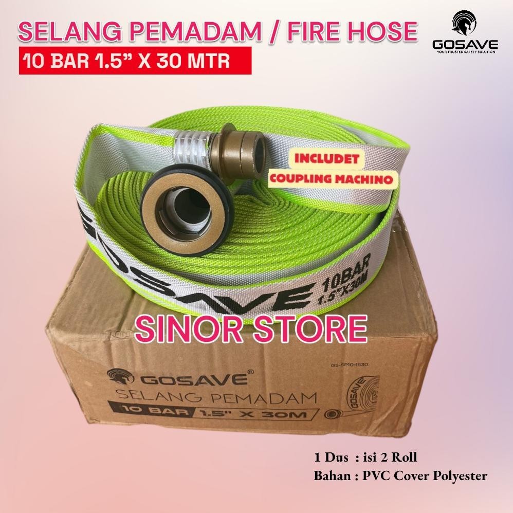 Jual Fire Hose / Selang Pemadam Hydrant 10 Bar 1.5" x 30 Meter Coupling ...
