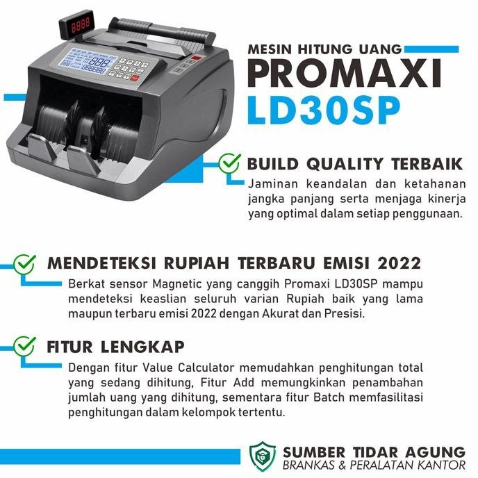 Jual Mesin Hitung Uang Deteksi Uang Palsu Promaxi LD30SP (UV, MG, IR ...