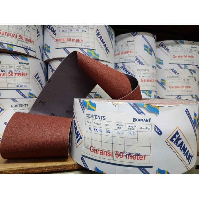 Jual Amplas Roll Ekamant 100mm x 50mtr / Sandpaper RKJFO | Shopee Indonesia
